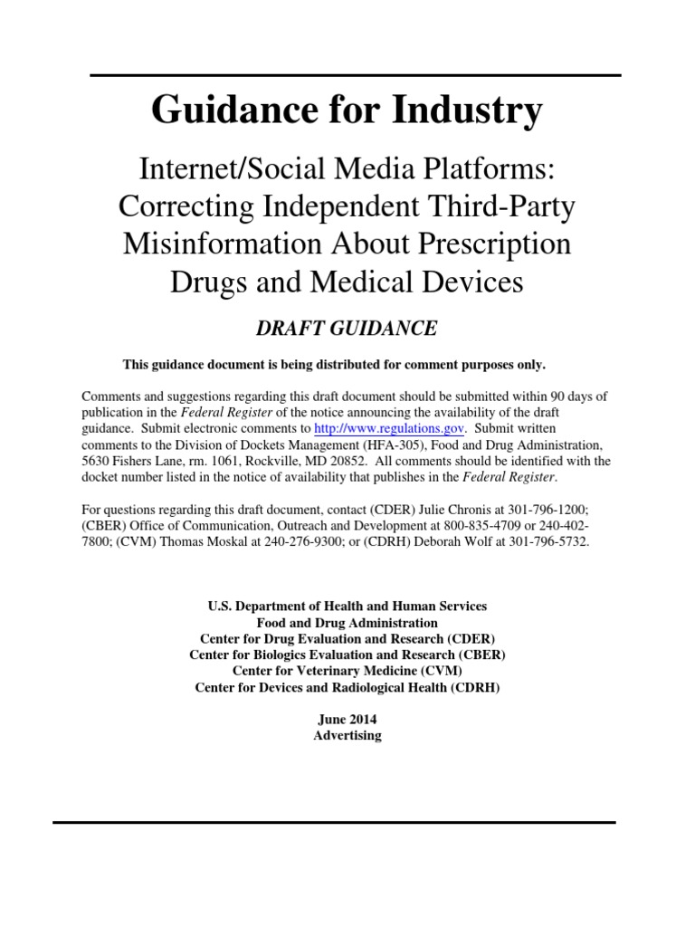 Guidance For Industry | PDF | Federal Food | Food And Drug Administration