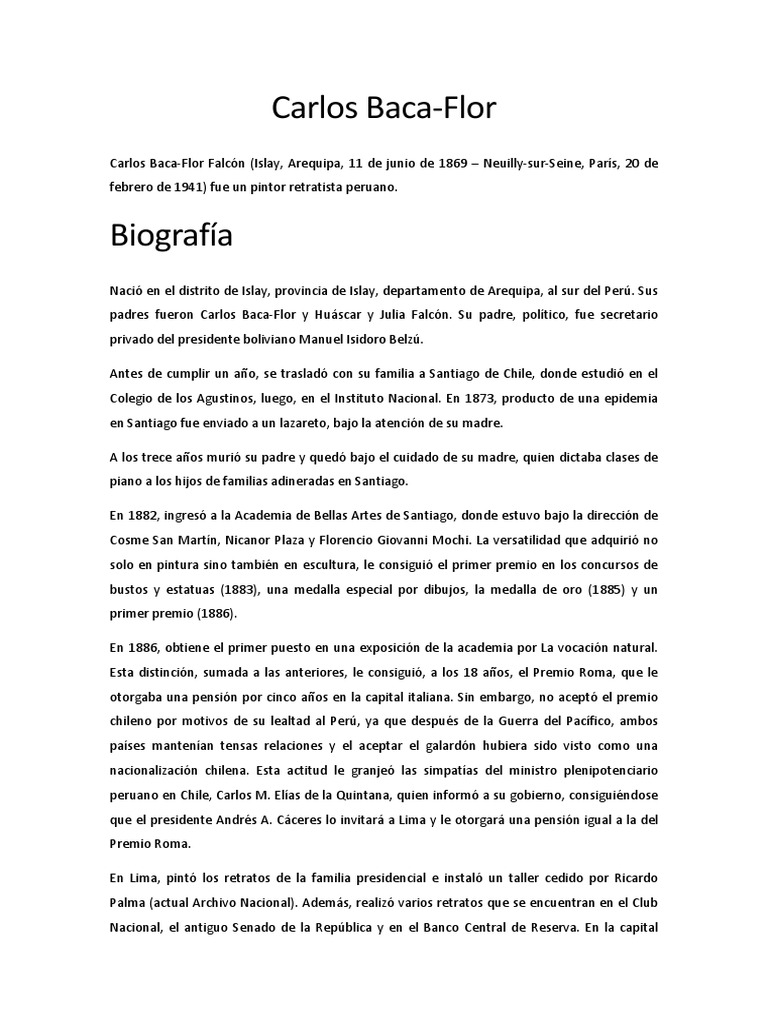 Carlos Baca Flor | PDF | Artes (general)