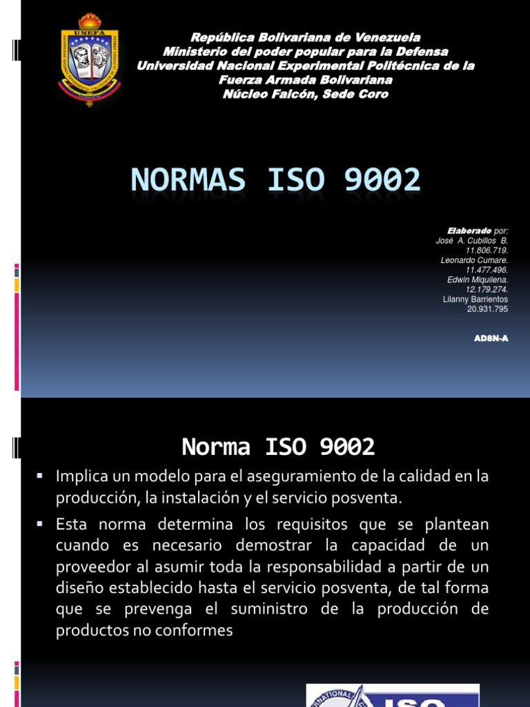 Normas ISO 9002 y 9003 | PDF | Calidad (comercial) | Negocios (general)