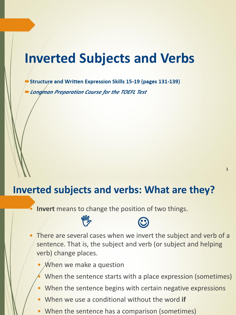 Skills15-19 Inverted Subjects Andverbs | PDF | Subject (Grammar ...
