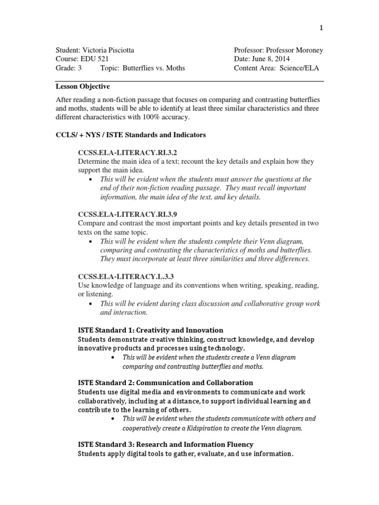 Butterfly Vs Moth Lesson | PDF | Homework | Teachers