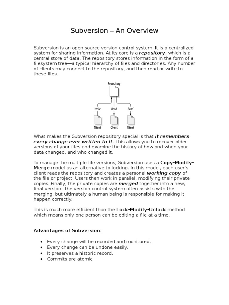 Subversion Overview | PDF | Version Control | Utility Software