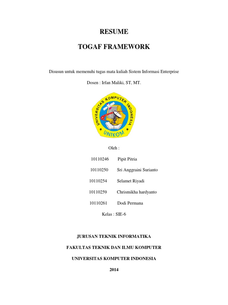 Resume Togaf | PDF