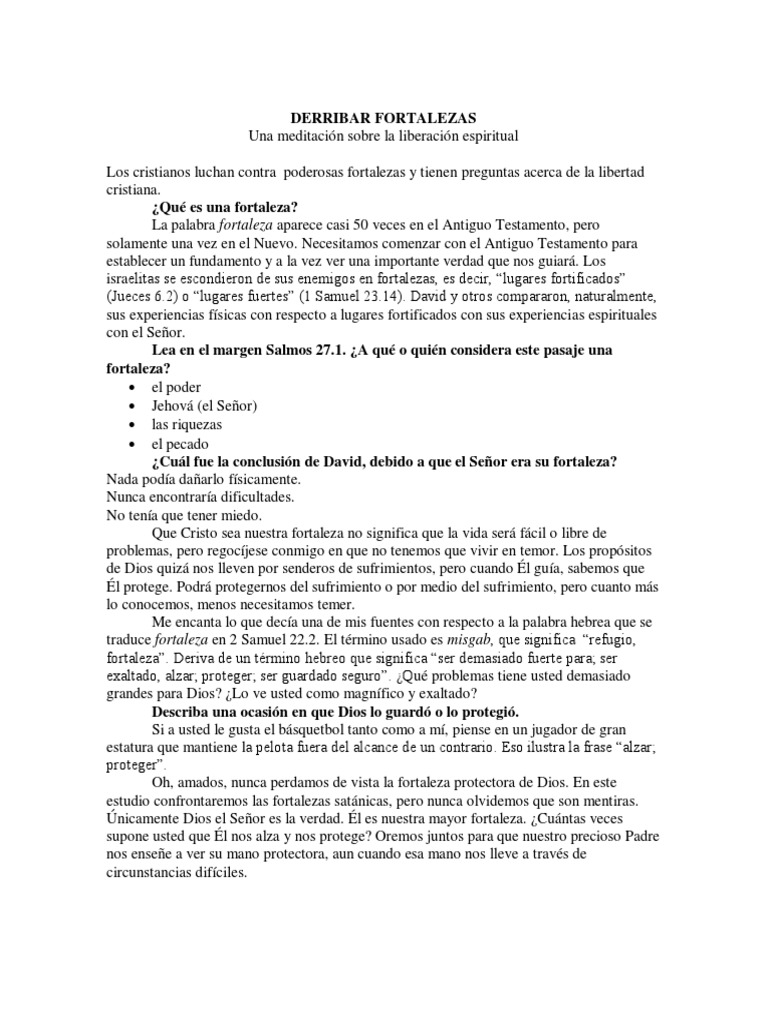 Derribar Fortalezas | PDF | Oración | Cristo (título)