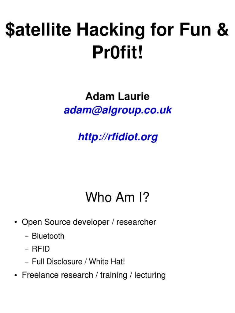 BlackHat DC 09 Laurie Satellite Hacking | PDF | Digital Technology ...