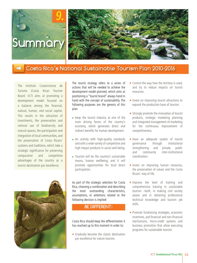 Costa Rica's National Sustainable Tourism Plan 2010-2016 (Plan de ...
