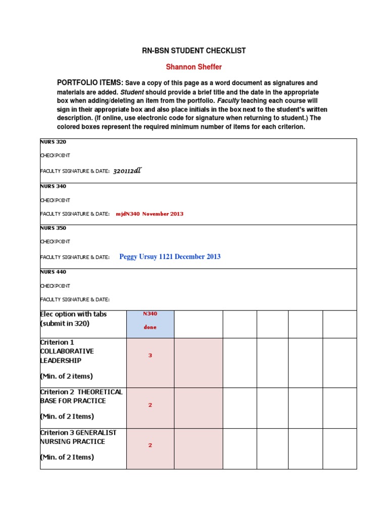 Portfolio Checklist | PDF
