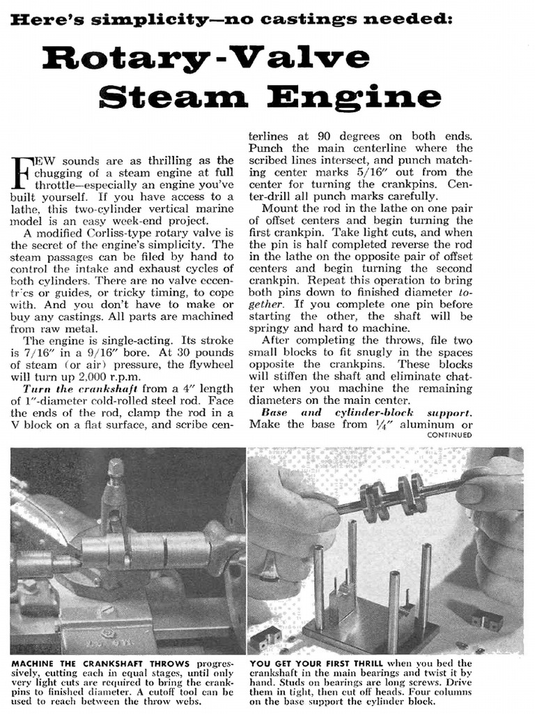 Rotary Valve Steam Engine | PDF