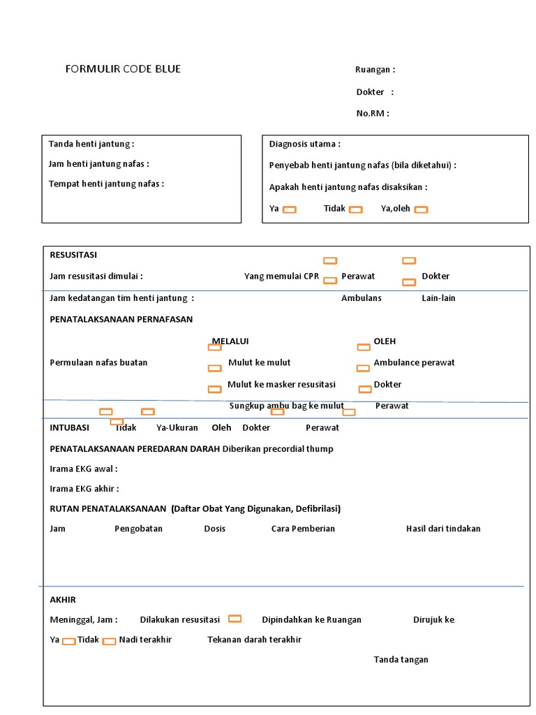 Formulir Code Blue
