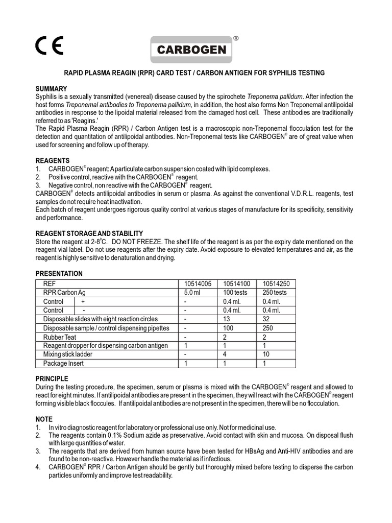 Komposisi Reagen RPR Syphilis | PDF | Antibody | Blood Plasma