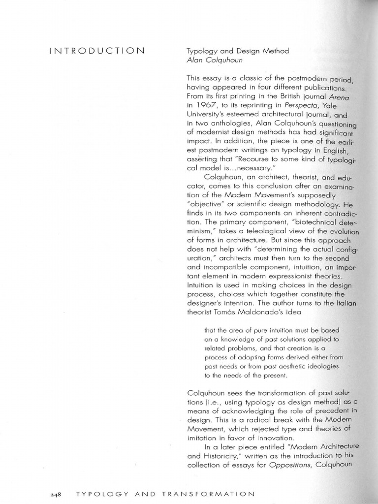Colquhoun Typology and Design Method | PDF | Scientific Method | Aesthetics