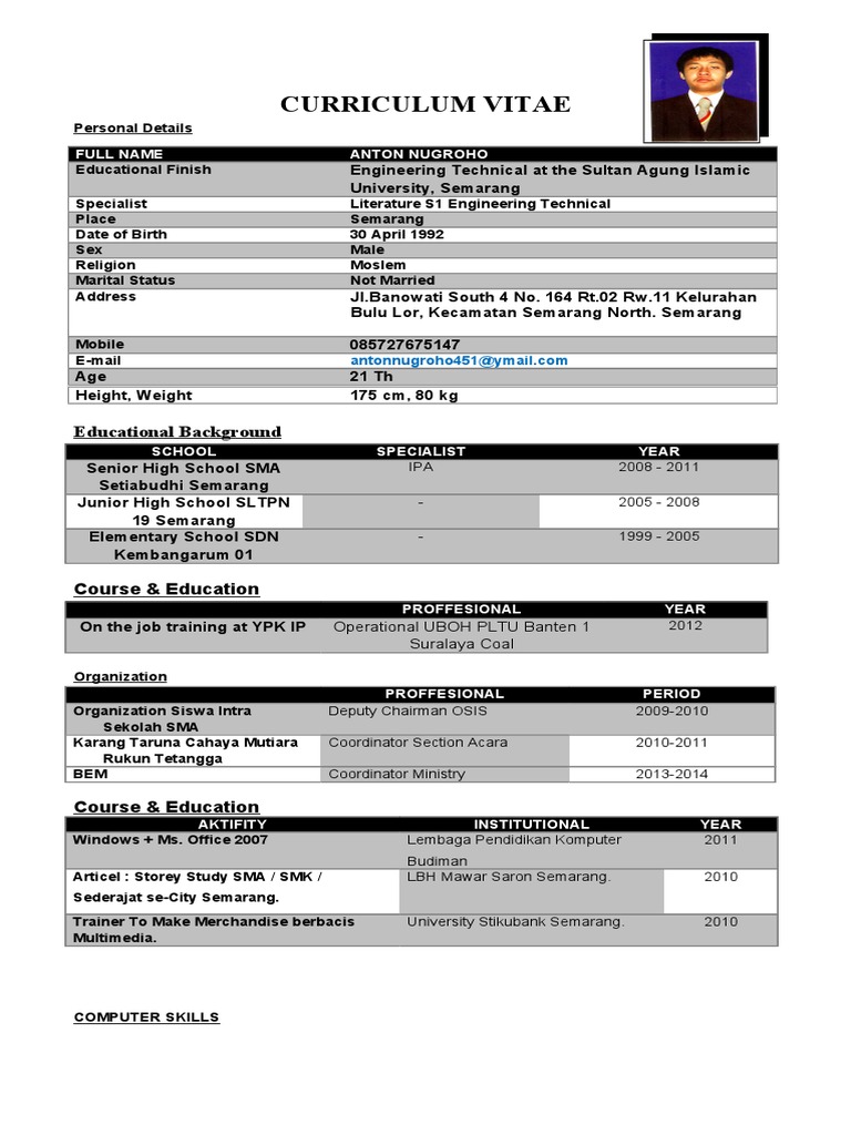 Curriculum Vitae: Educational Background | PDF