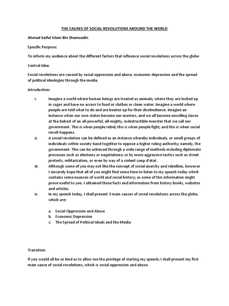 The Causes of Social Revolutions Around The World | PDF | Rebellions ...