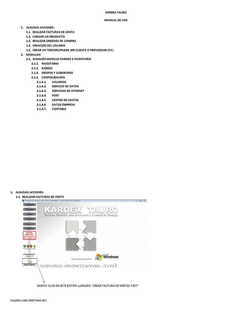 Manual de Uso Kardex | PDF | Inventario | Software