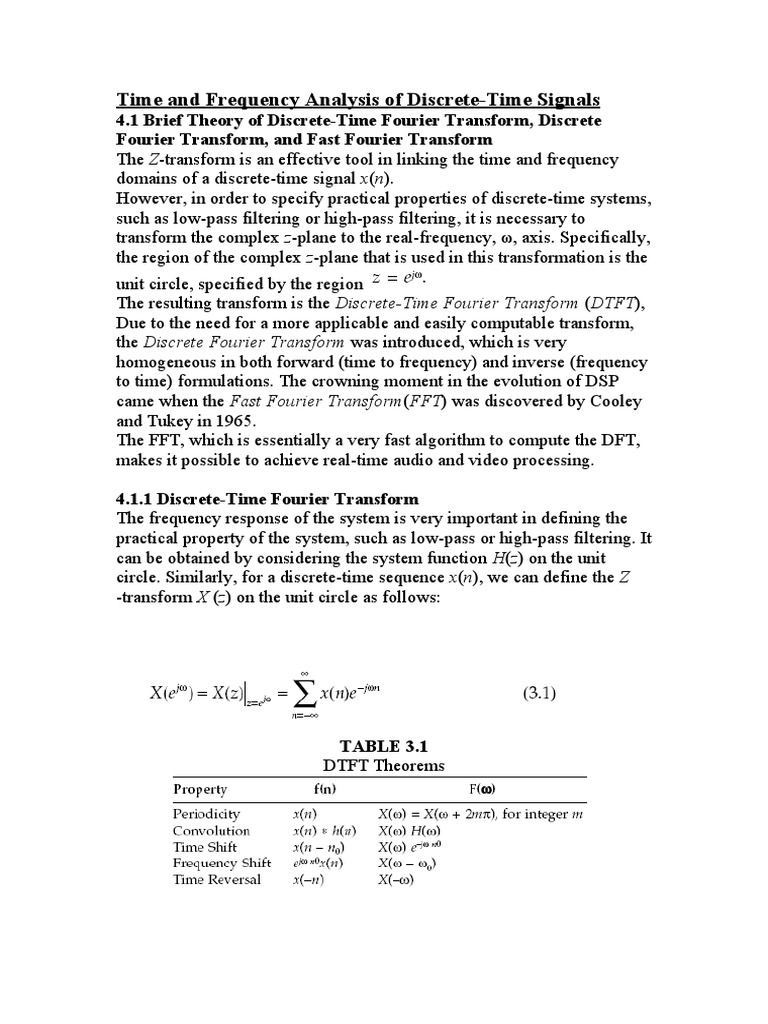 Time and Frequency Analysis of Discrete-Time Signals | PDF | Fourier ...