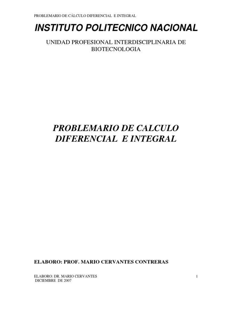 Probl. Calculo Dif. e Int. | PDF | Integral | Fuerza
