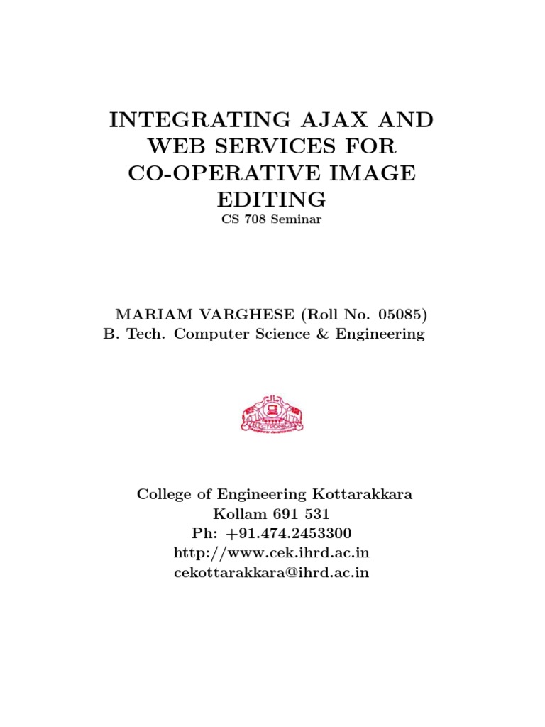 Integrating Ajax and Web Services For Co-Operative Image Editing | PDF | Ajax (Programming ...