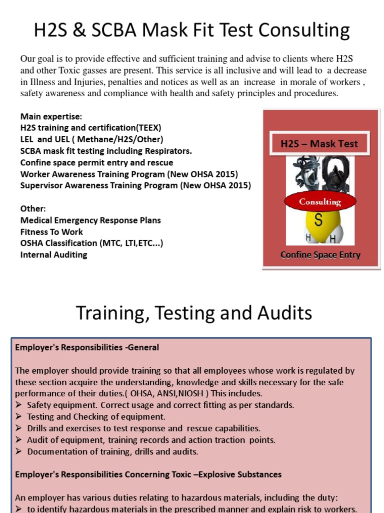 H2S & SCBA Safety Training | PDF | Personal Protective Equipment | Safety