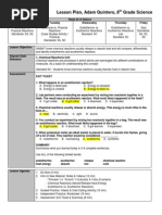 Lesson Plan in Exothermic and Endothermic Reactions | PDF | Enthalpy | Heat