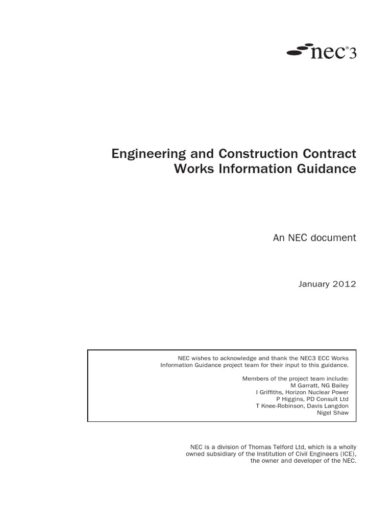 NEC Work Information Guidance | PDF | Adverb | General Contractor