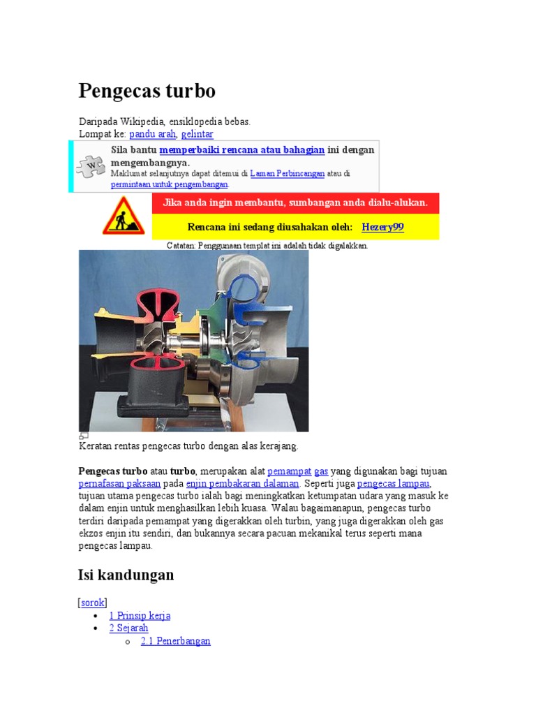 Pengecas Turbo: Prinsip & Sejarah | PDF | Komputer