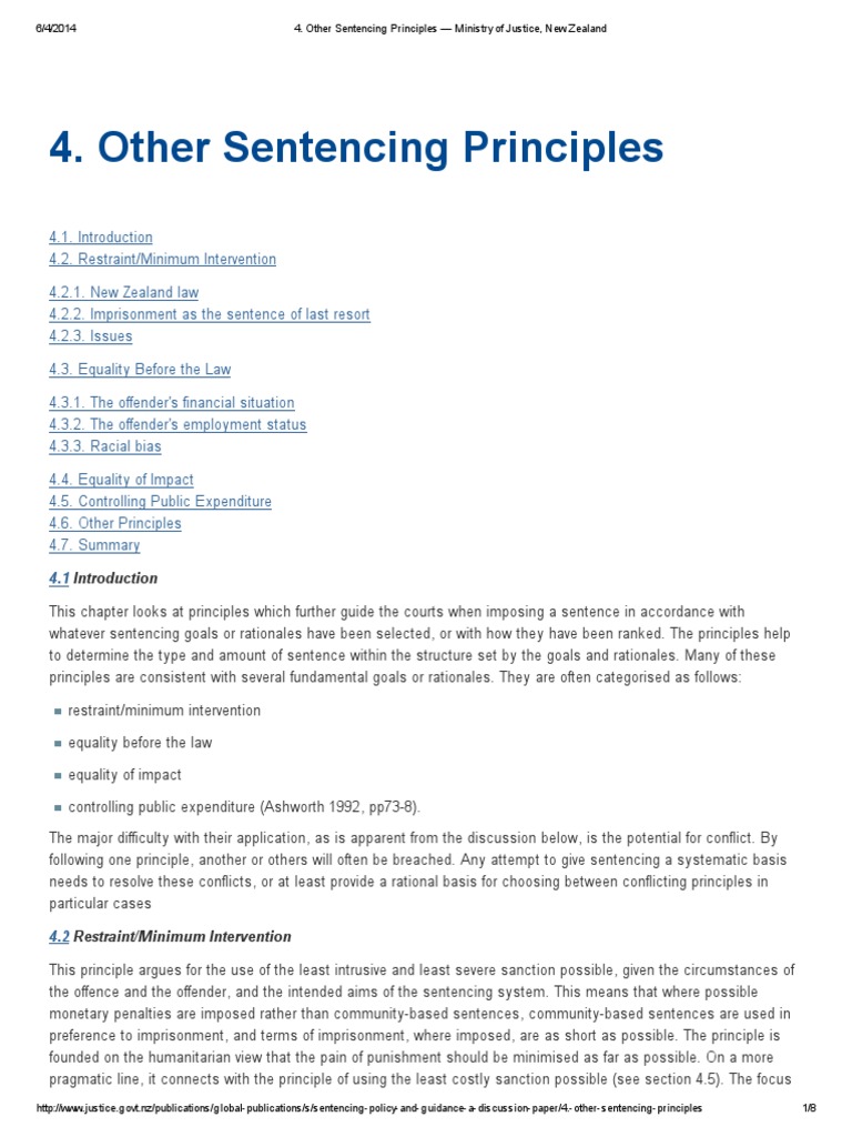 4-Other Sentencing Principles | PDF | Prison | Crime & Violence