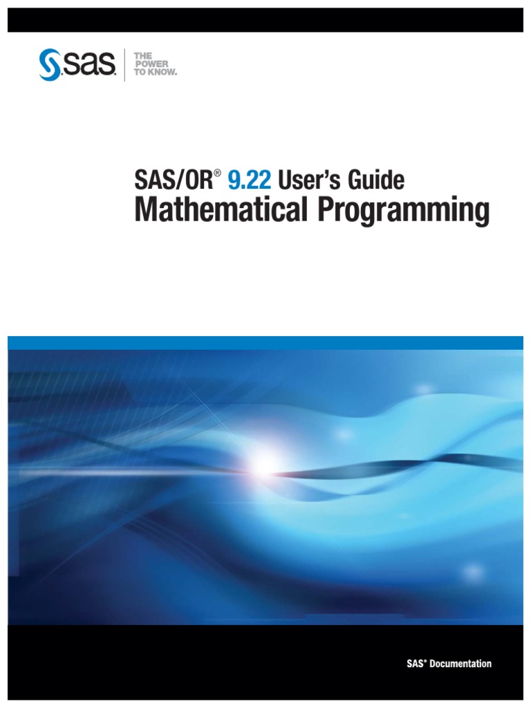 SAS - Mathematical Programming | PDF | Sas (Software) | Linear Programming
