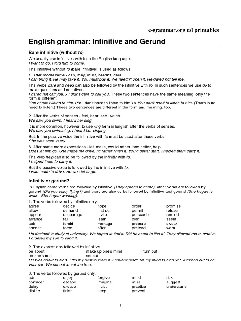 Understanding the Differences Between Infinitives and Gerunds in ...