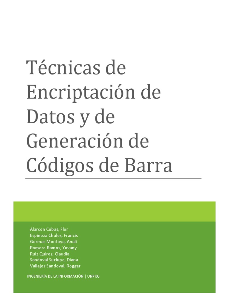 Encriptacion de Datos y Codigo de Barras | PDF | Clave (criptografía ...