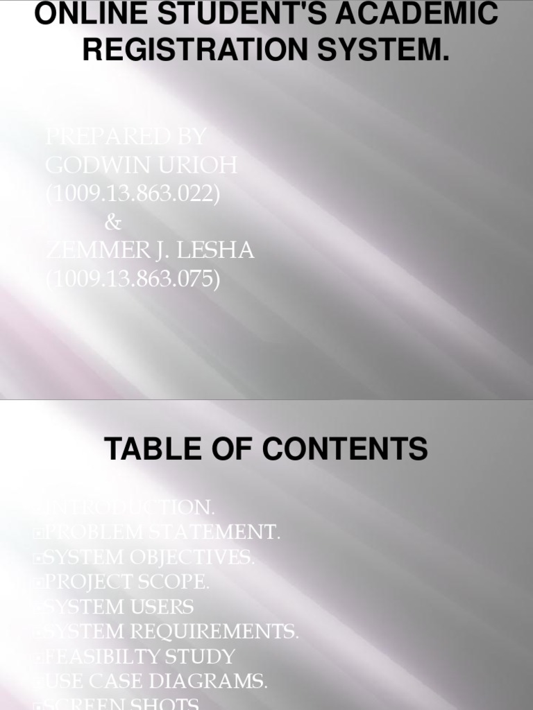 Online Student's Academic Registration System | PDF | Databases | Digital Technology