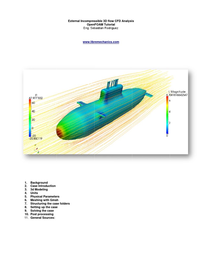 External Incompressible 3D CFD Analysis OpenFOAM Tutorial | PDF ...
