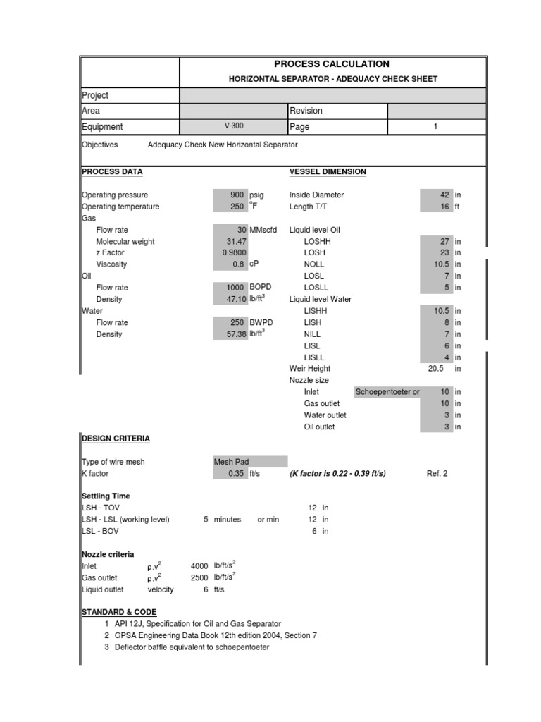 Separator Design | PDF | Gases | Liquids