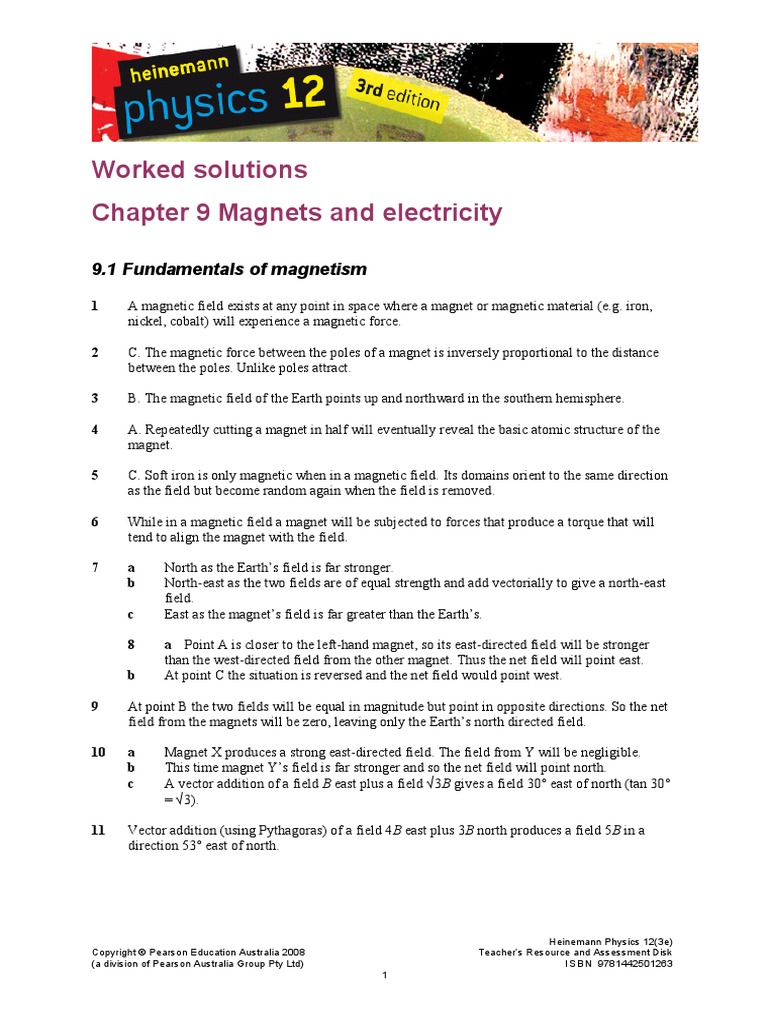 Chapter 9 Magnets and Electricity | PDF | Magnet | Magnetic Field