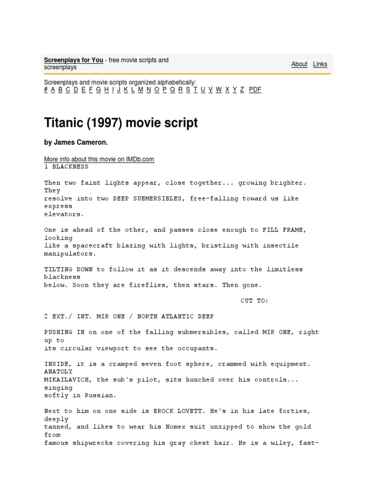 Titanic Script! | PDF | Nature