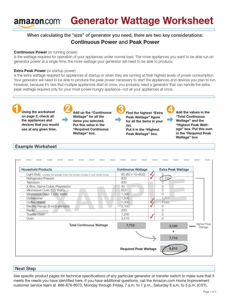 Generator Wattage Calculation Guide | PDF | Home & Garden