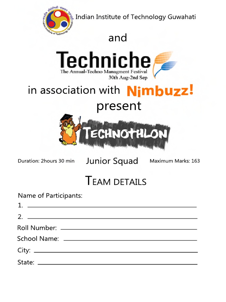 Technothlon 2012 Juniors | PDF