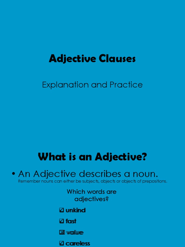 A Comprehensive Guide to Adjective Clauses: Identifying Relative ...