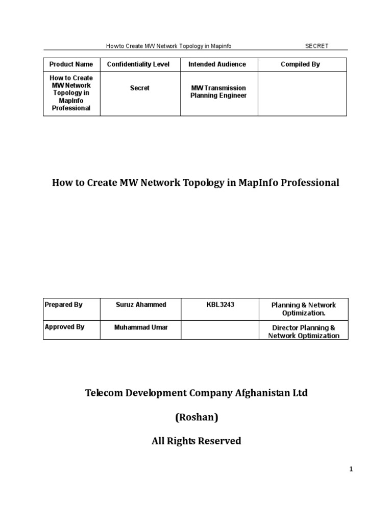 MW Network Topology in MapInfo Guide | PDF | Software | Computing