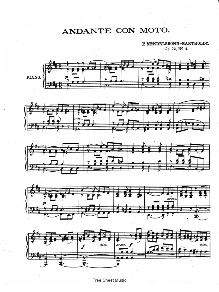 ANDANTE CON MOTO Sheet Music | PDF