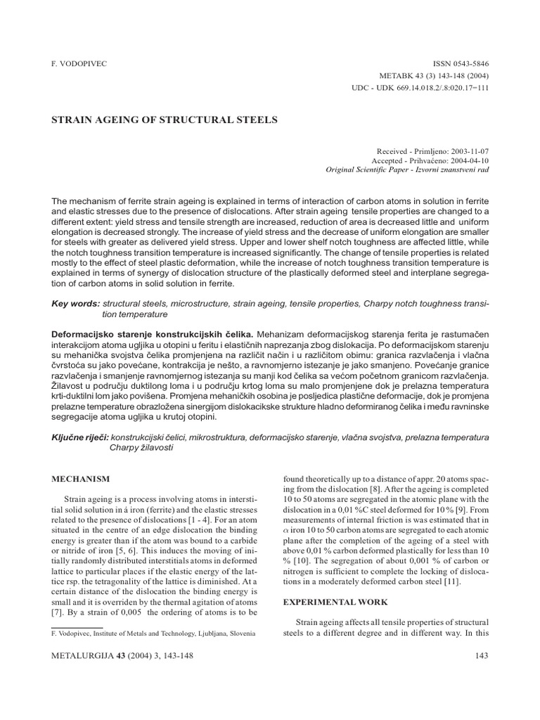 Strain Aging Test | PDF | Deformation (Engineering) | Yield (Engineering)