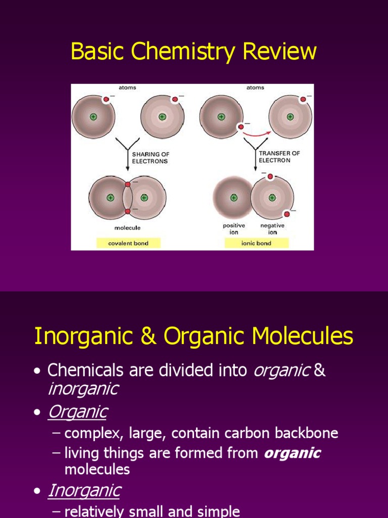 Basic Chemistry Review | PDF | Chemical Bond | Molecules