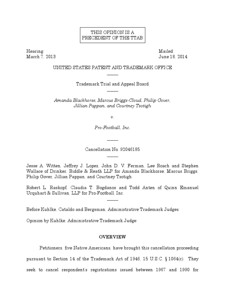 TTAB Order | PDF | Evidence (Law) | Hearsay