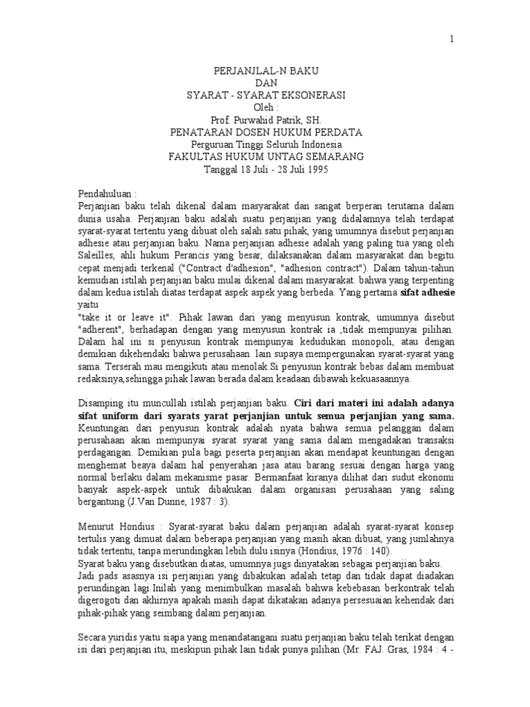 Perjanjian Baku - Prof Patrik | PDF