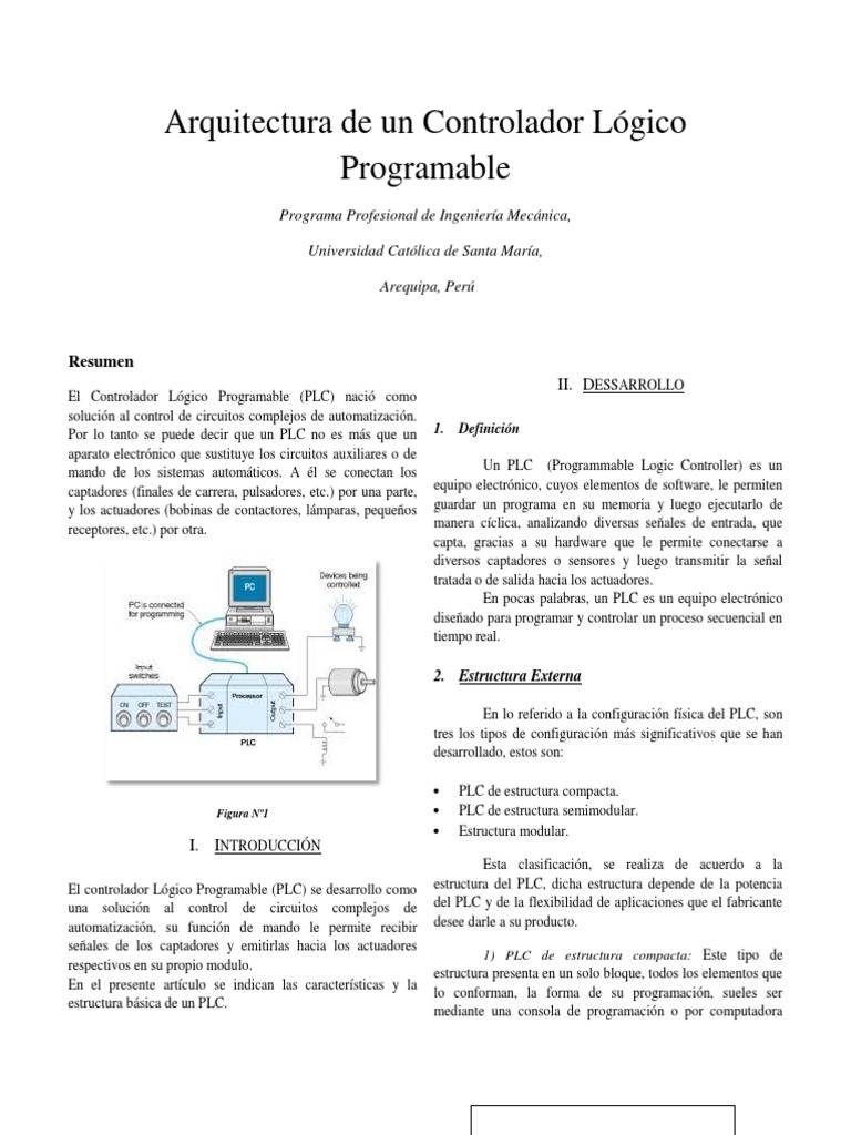 Arquitectura y funcionamiento básico de un Controlador Lógico ...