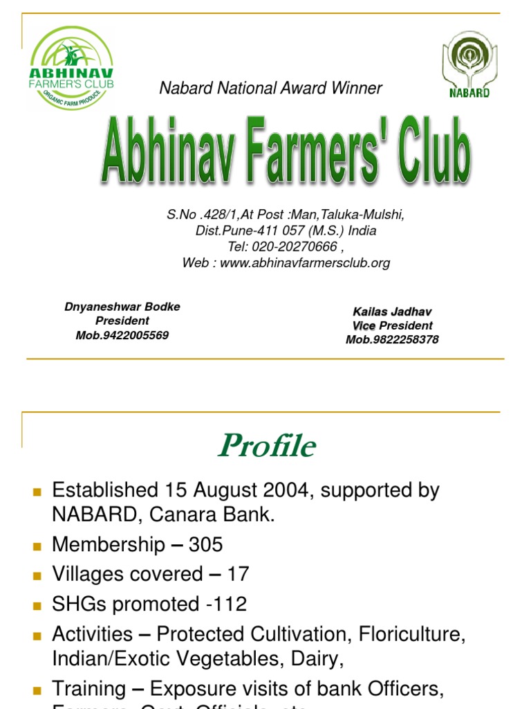 Abhinav Farmers Club: Hi-Tech Farming & SHGs | PDF | Agriculture ...