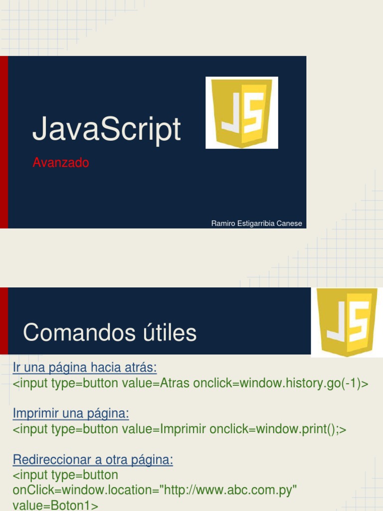 15.JavaScript Avanzado | PDF | Script Java | Lenguaje de programación