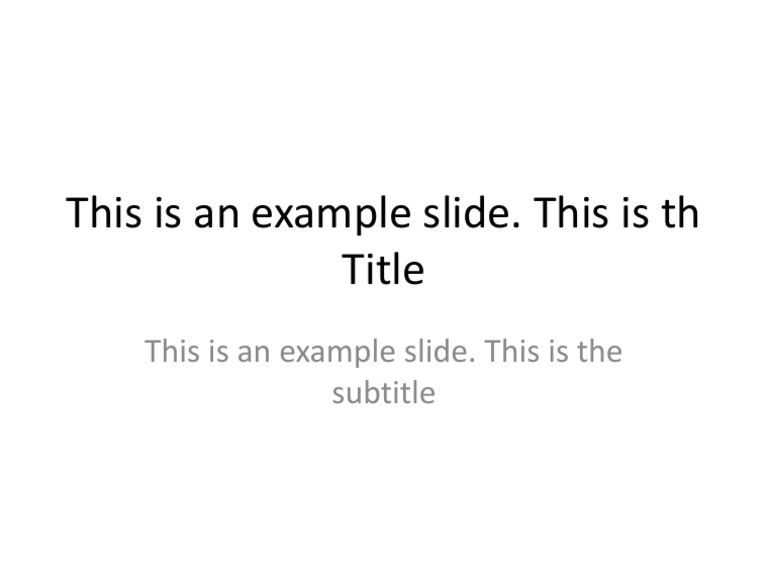 This Is An Example Slide. This Is TH Title | PDF | Language Arts ...