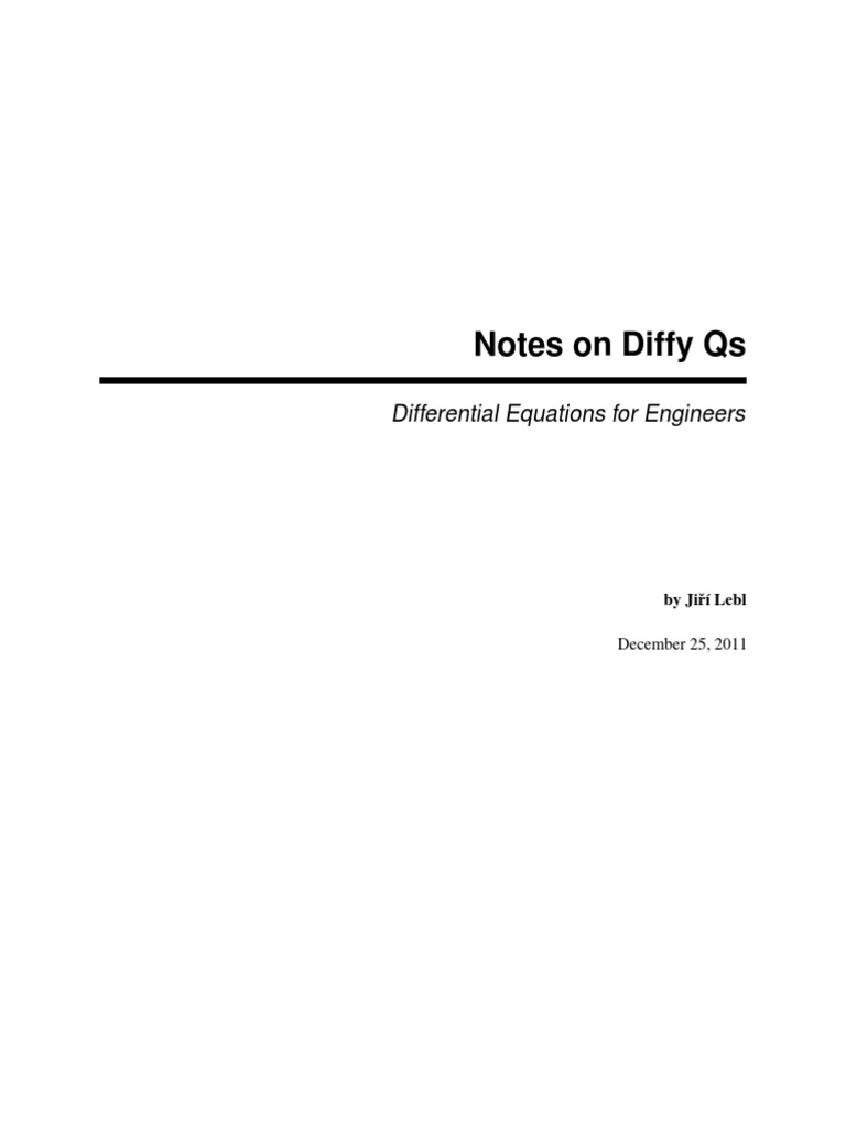 Notes On Diffy Qs | PDF | Ordinary Differential Equation | Integral