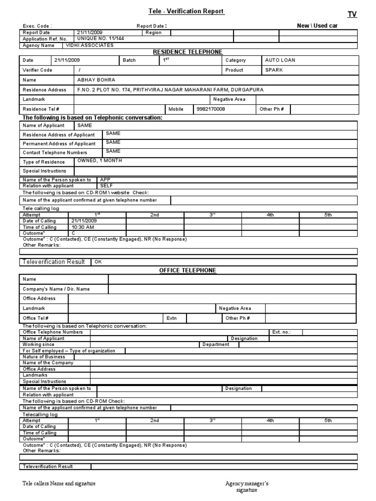 Tele - Verification Report | PDF | Business