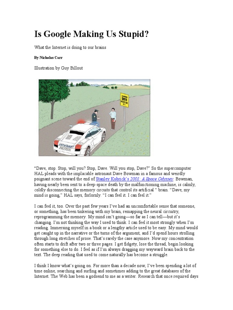 Is Google Making Us Stupid | PDF | Google | Computing And Information ...